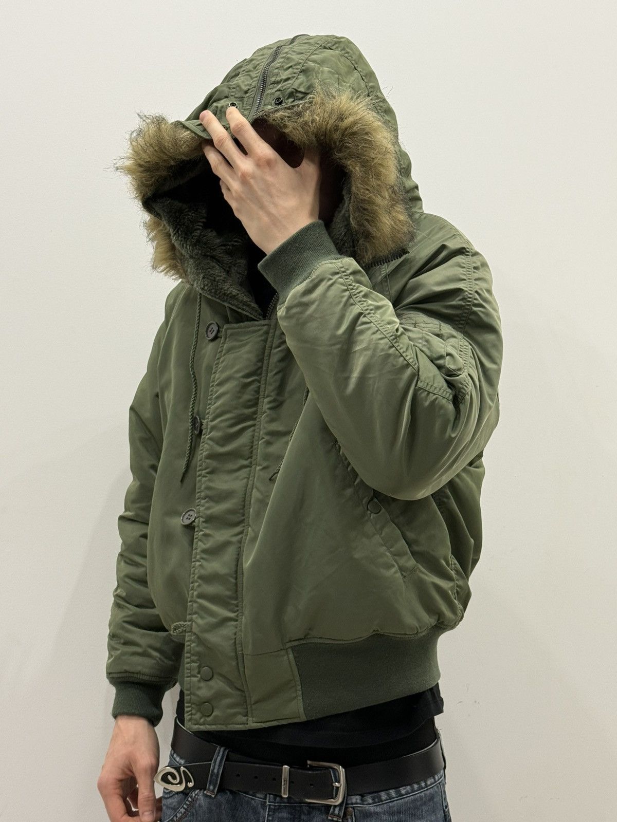 Mastermind Japan Vintage Mil-Tec Faux Fur Military Alaska Bomber Jacket ...