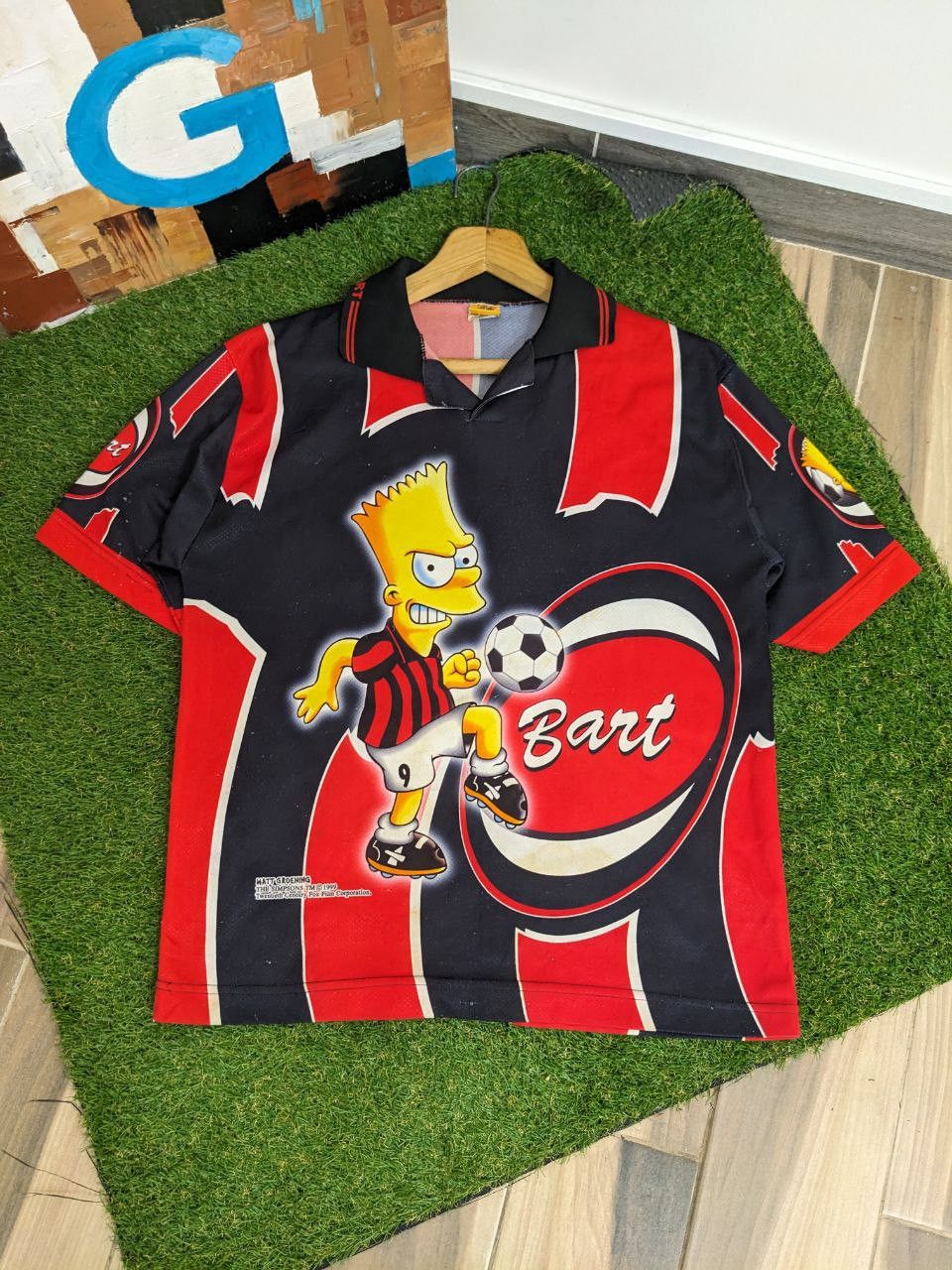 Soccer Jersey × The Simpsons × Vintage 90s Vintage 1999 Bart Simpson England Soccer Team Jersey ...
