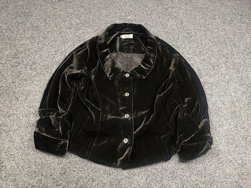 Designer Toast Design Dark Black Green Velour Womens Blazer Jacket | Grailed