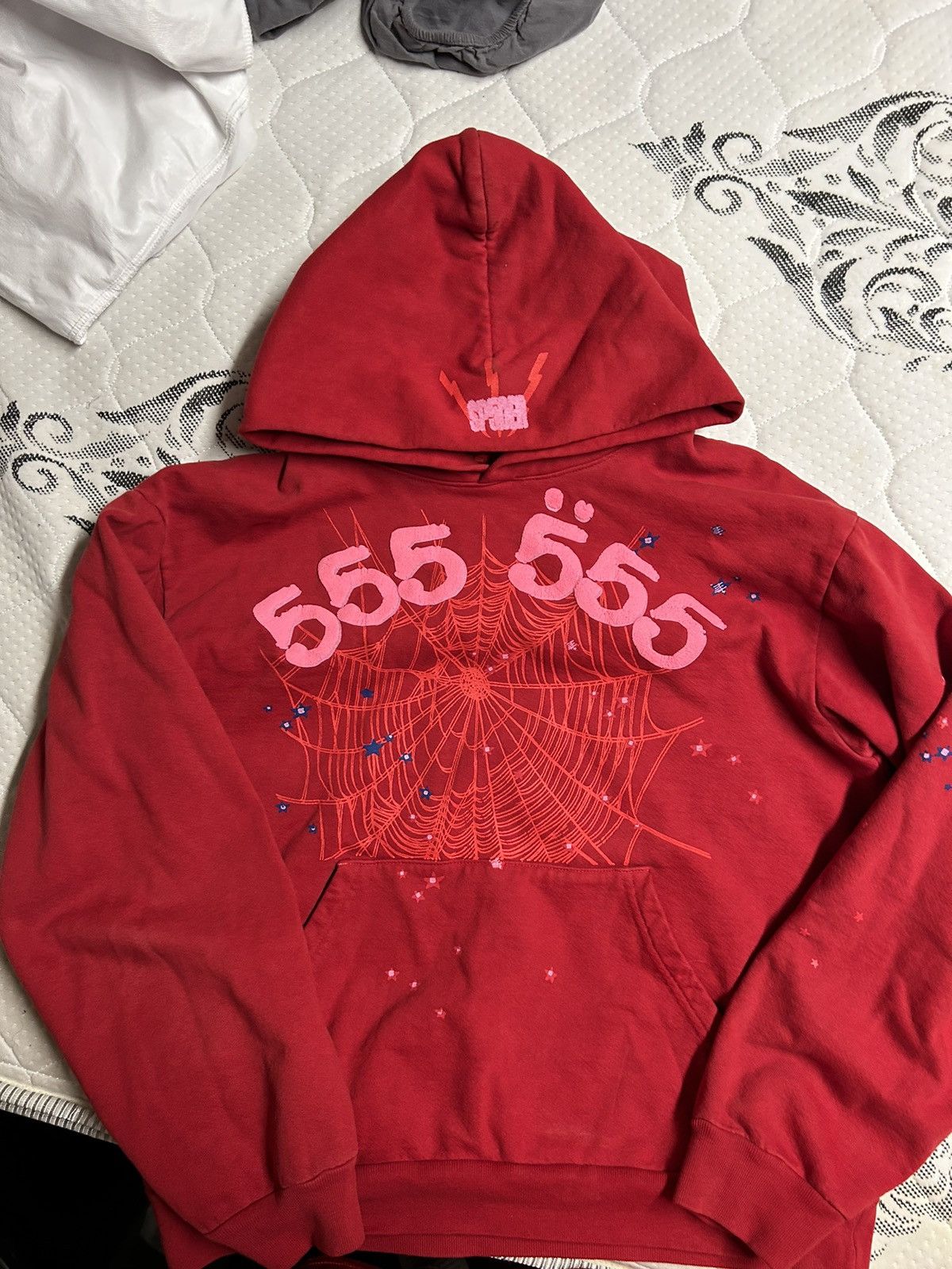 Spider Worldwide Red 555 Sp5der Hoodie | Grailed