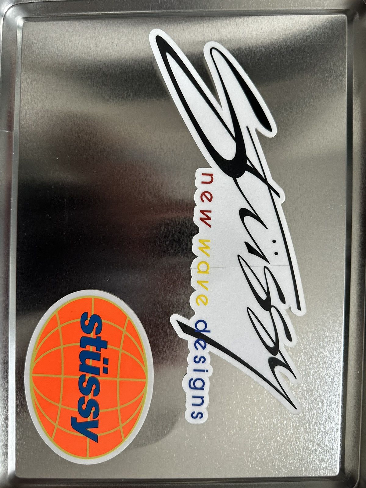 Stussy stussy globe sticker- orange | Grailed