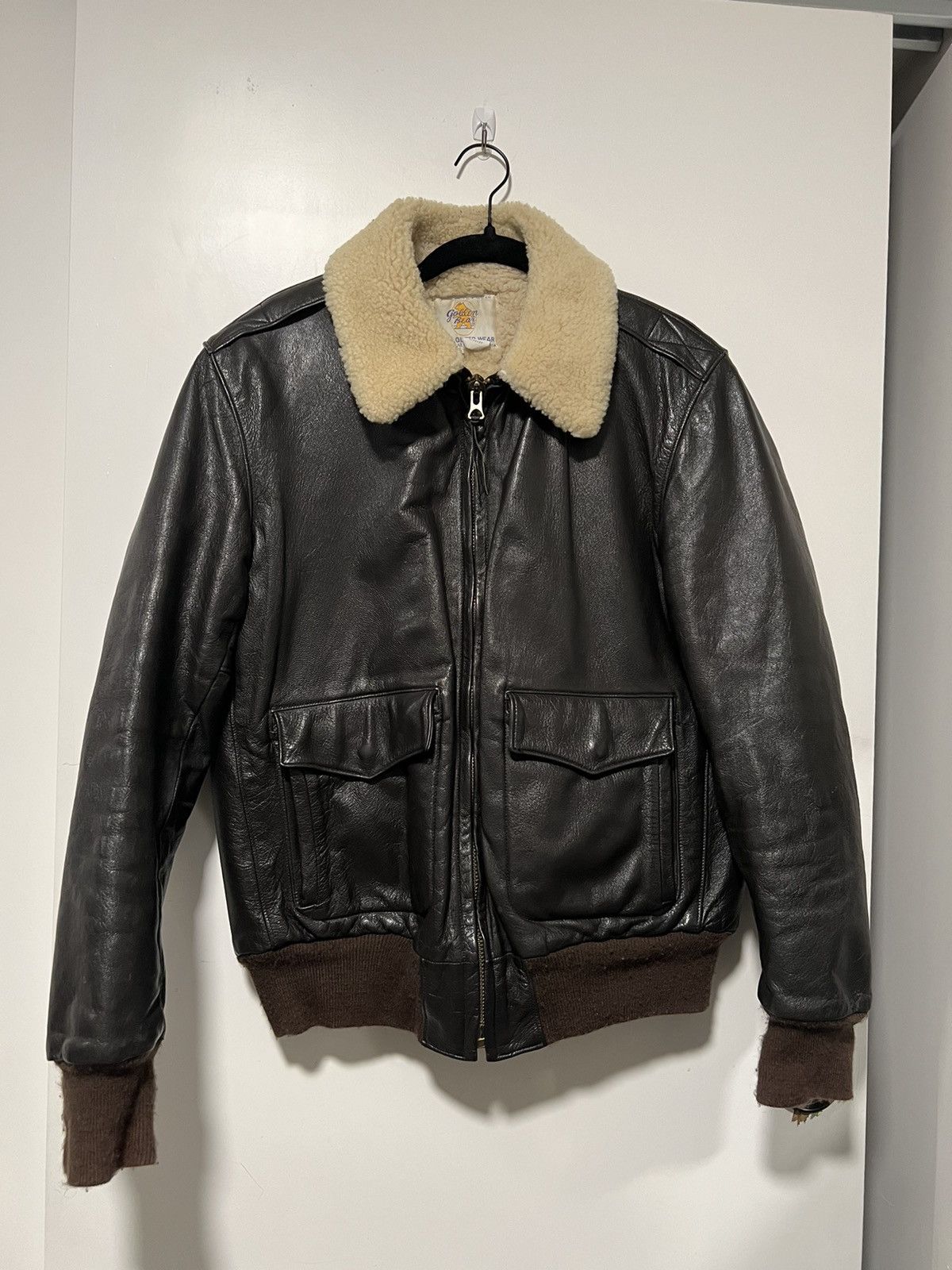 Golden Bear × Vintage Vintage Golden Bear Goatskin Leather Jacket Size ...