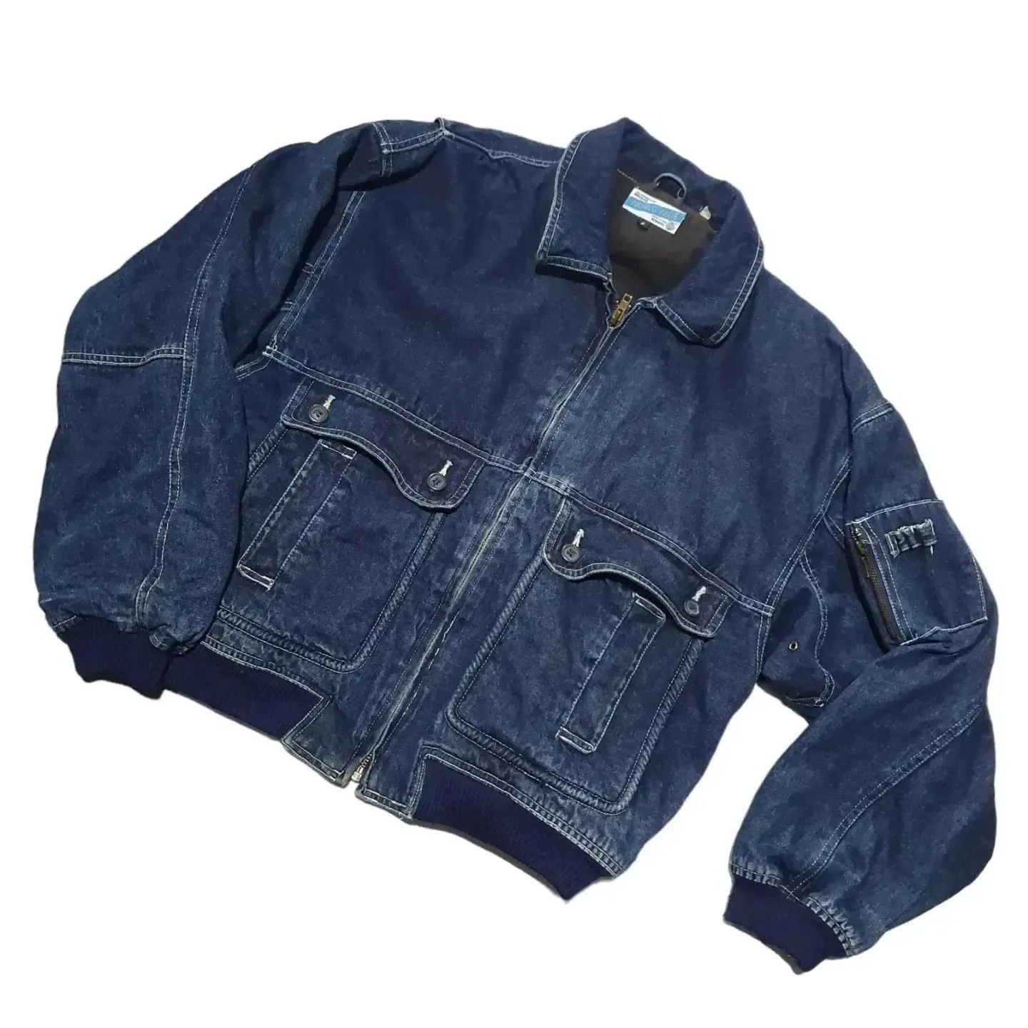 Bomber Jacket × Rare × Vintage Word Wide Bobson 80s Boxy Denim Jacket ...