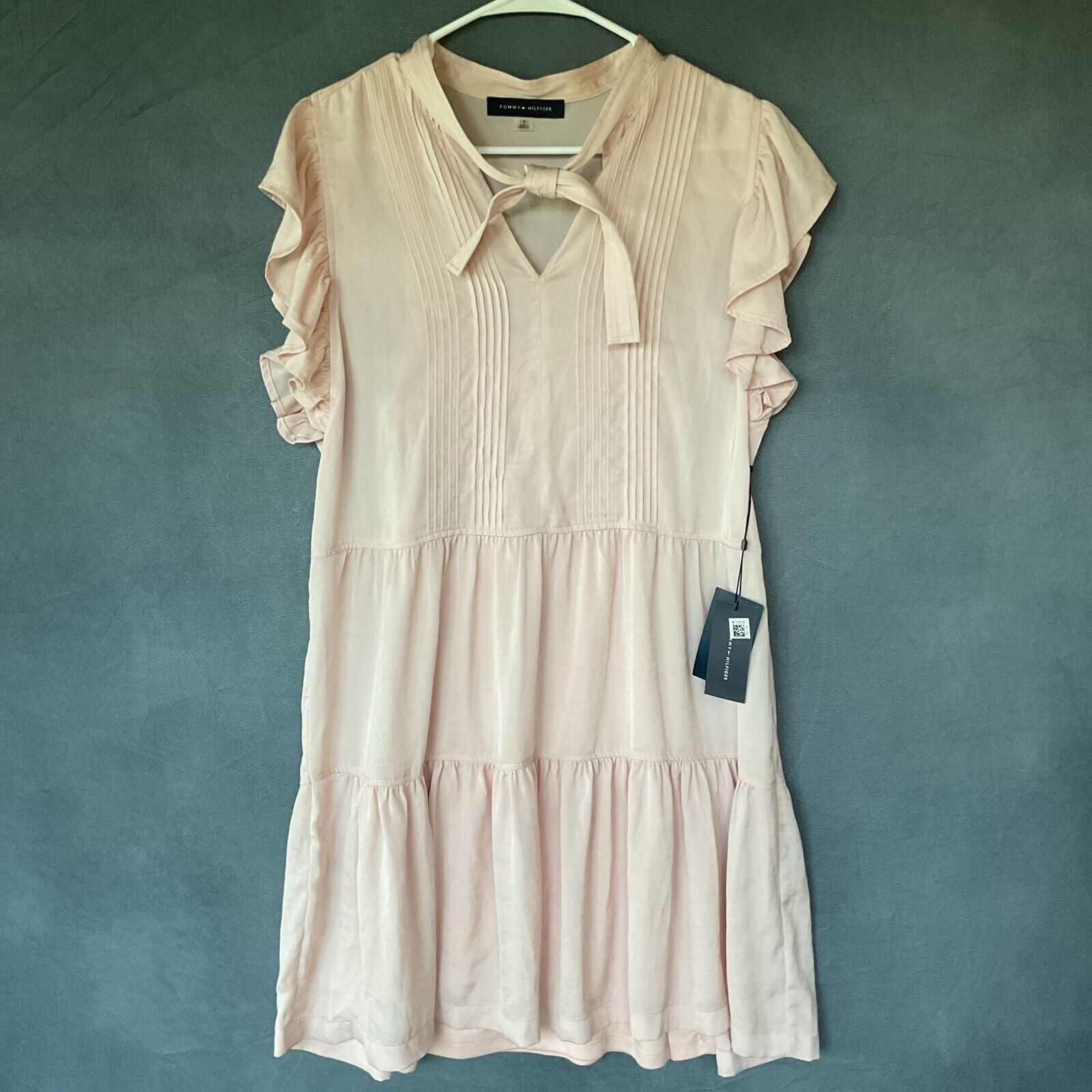 Tommy Hilfiger Tommy Hilfiger Dress 8 Tiered Pleated Flutter Arms ...