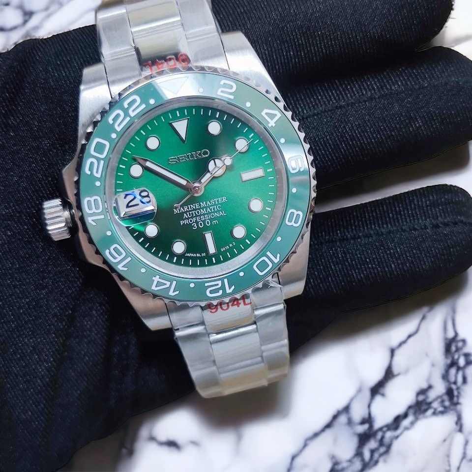 Japanese Brand × Seiko × Watch Seiko Mod NH34 GMT Master 2 Hulk Oyster ...