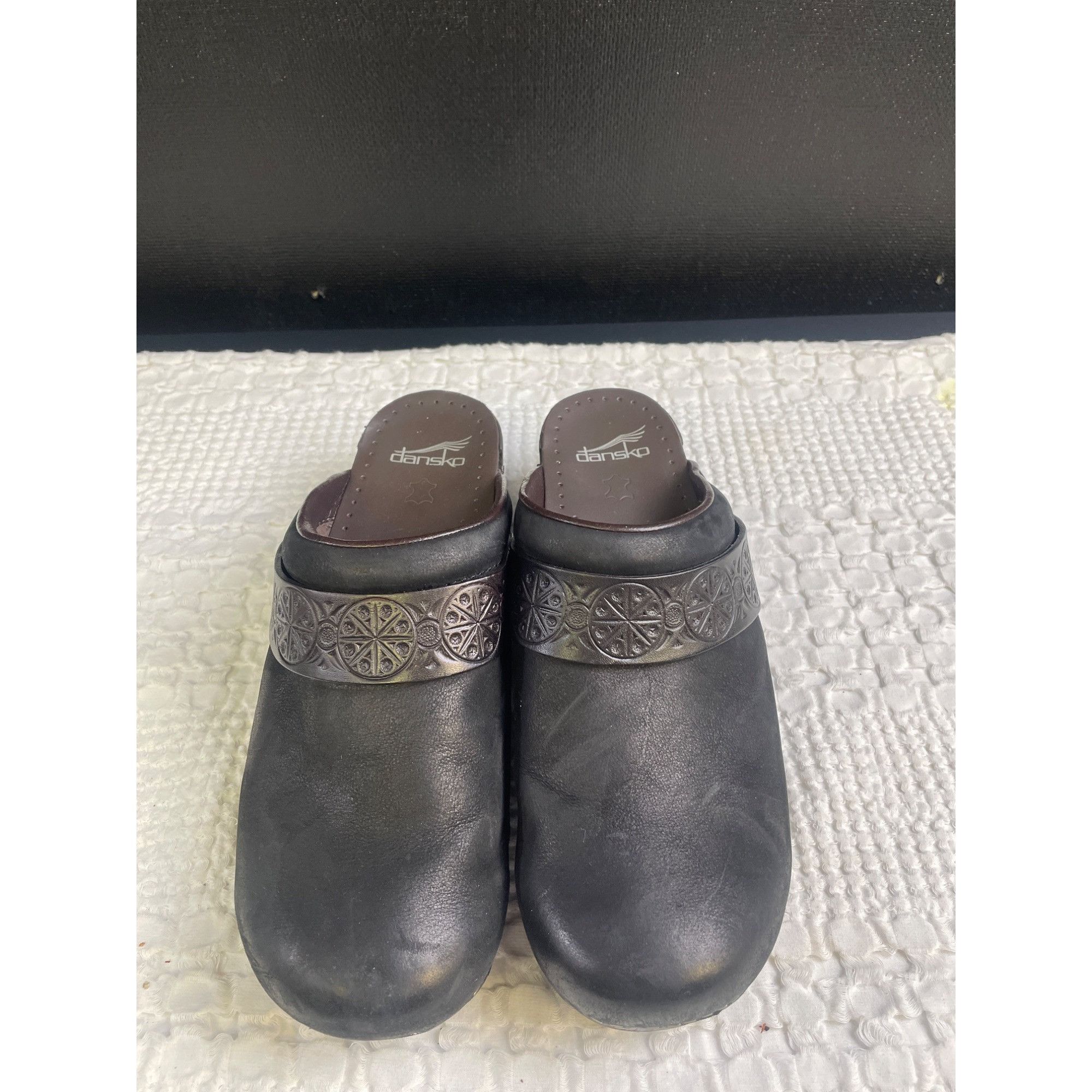 Dansko Dansko Women's Black Leather Clogs/Shoes Slide Size 41-9.5 S ...