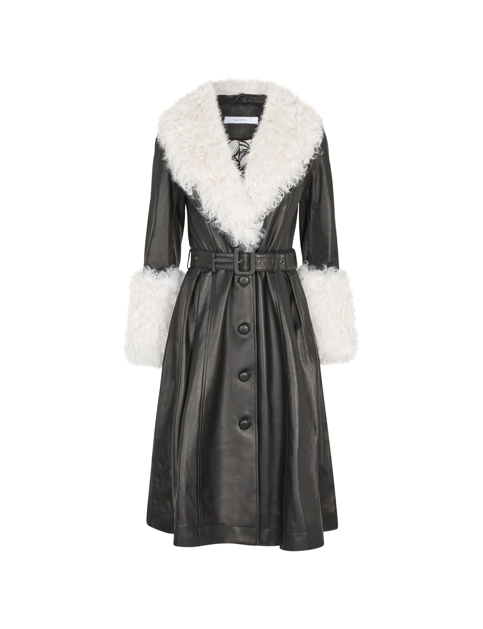 Saks Potts o1s22i1n0924 Foxy Leather Shearling Long Coat in Black | Grailed