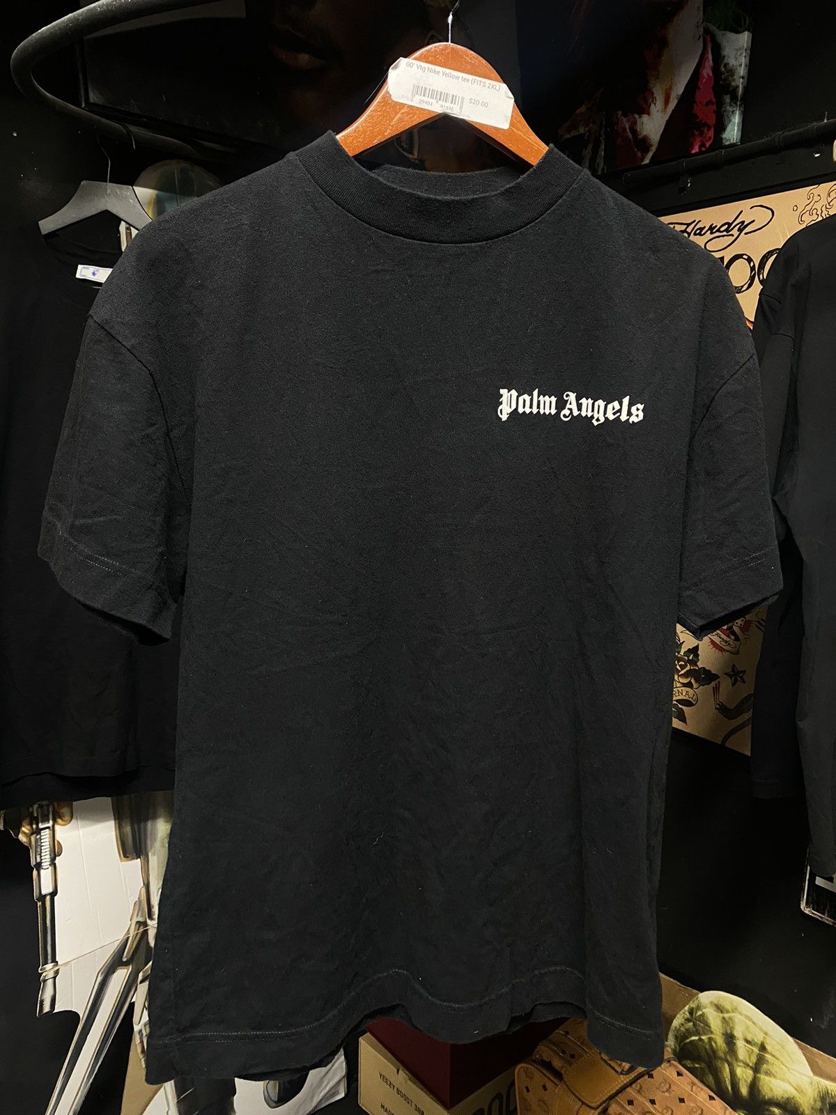 Palm Angels Palm Angels all black small logo Tee size M | Grailed