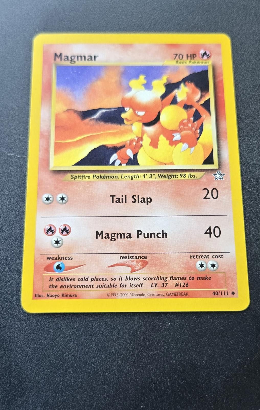 Pokemon Pokemon Neo Genesis 40/111 Magmar 1st Edition Pokemon Card ...