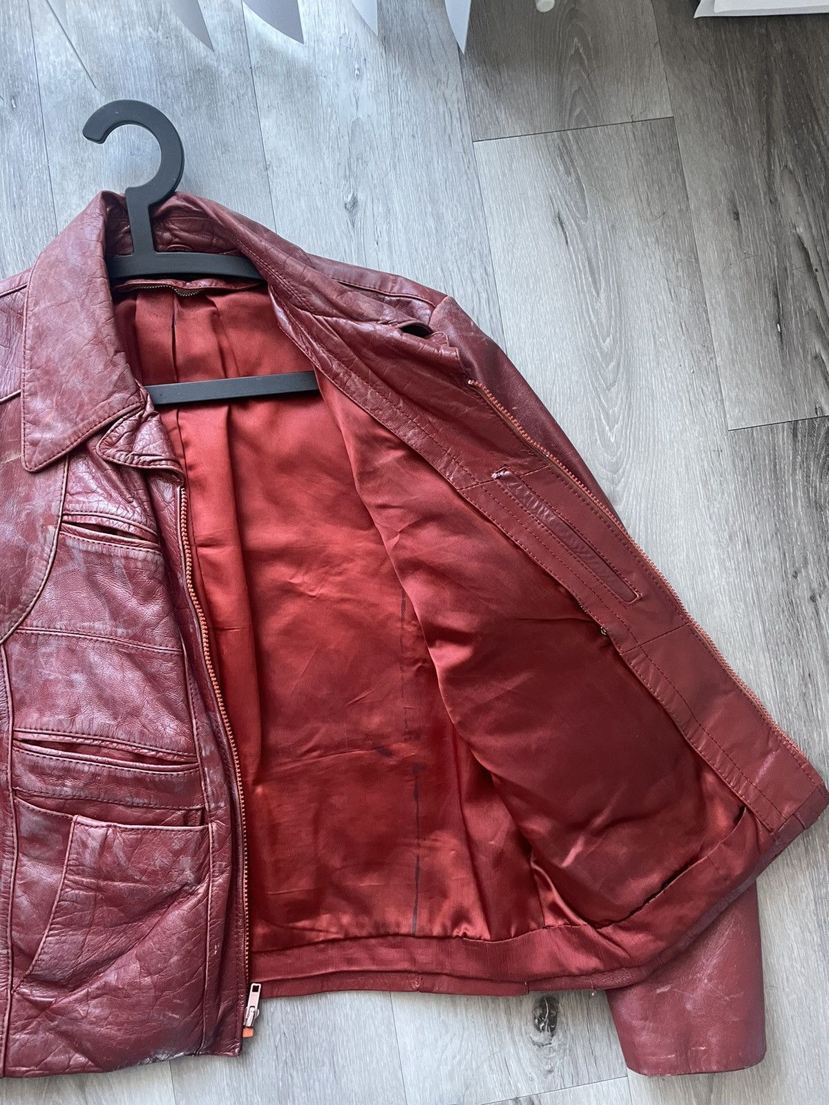 Vintage Red leather jacket | Grailed