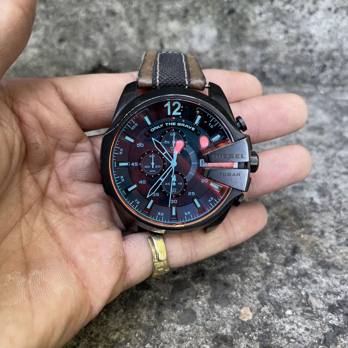 Diesel Vintage Y2K ONLY THE BRAVE 10 BAR Diesel Face Watch | Grailed