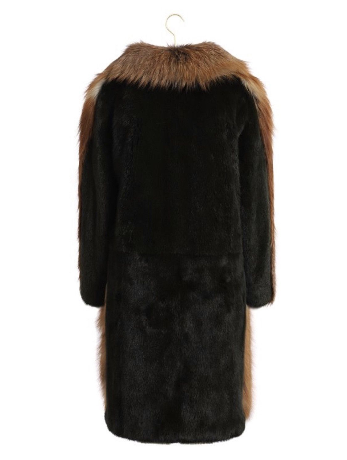 Celine Celine Fur Mink Fox Leather Lambskin Detail Heavy Coat | Grailed