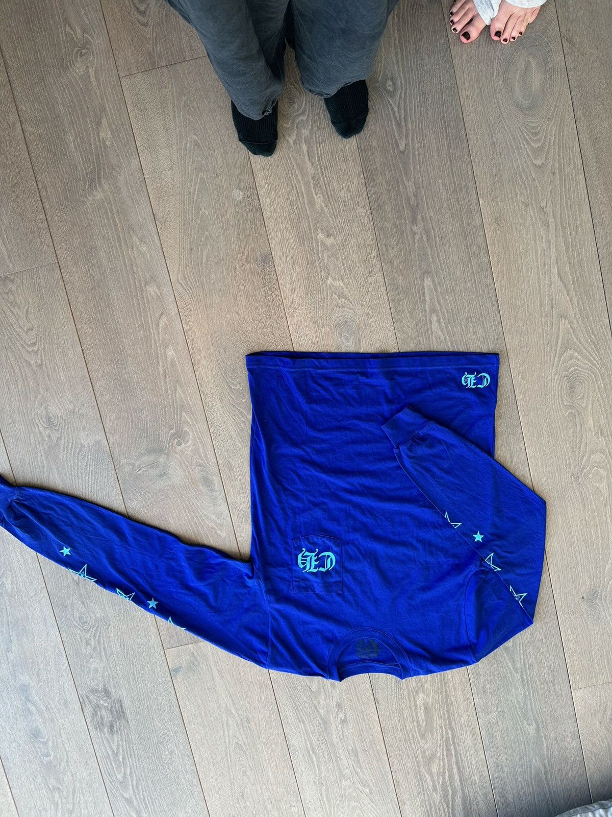 Chrome Hearts Blue Chrome hearts star long sleeve shirt | Grailed