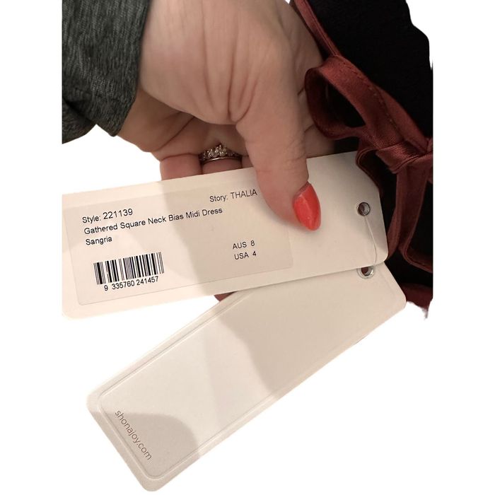 Shona Joy Shona Joy Thalia Gathered Square Neck Bias Midi Dress | Grailed