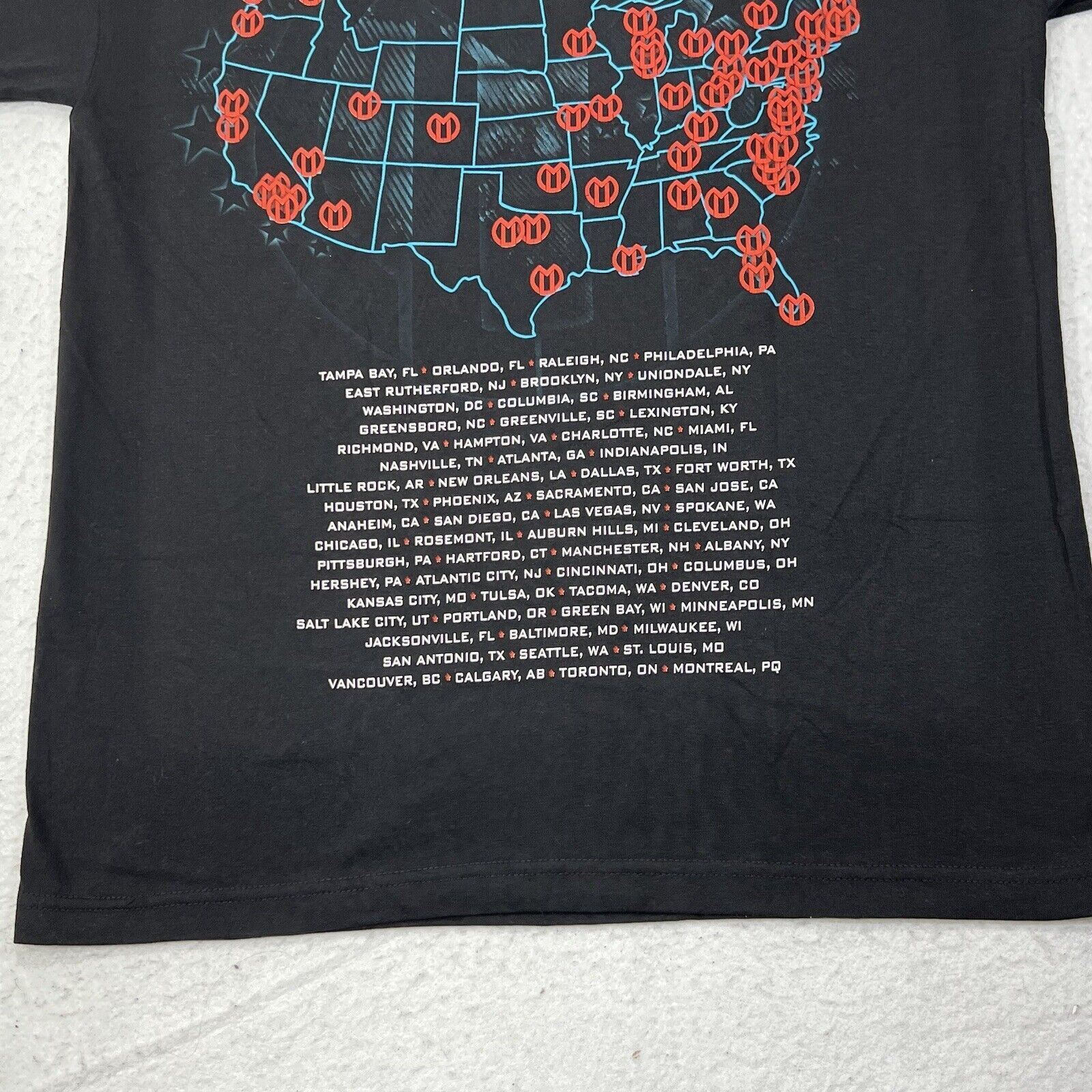 Alstyle Marvel Universe North American Tour Black Graphic T Shirt | Grailed