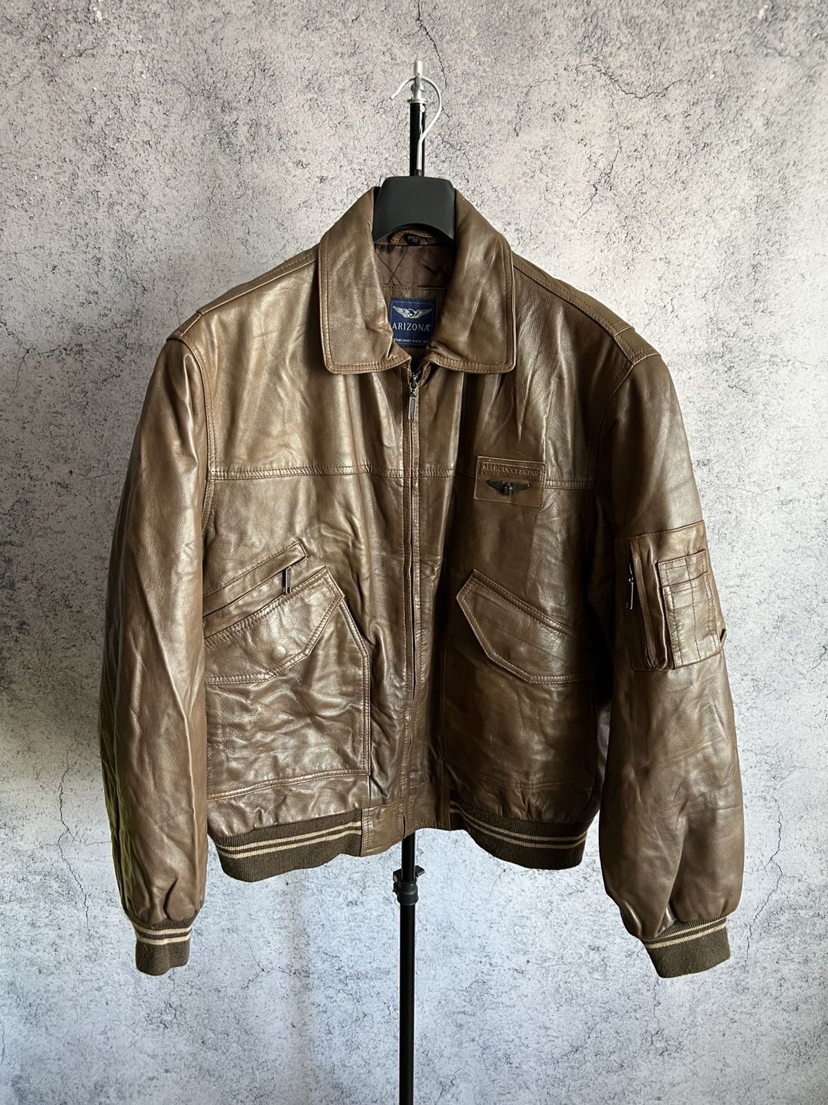 Genuine Leather Vintage Arizona Leather Jacket Marcucci Skins USA Air ...