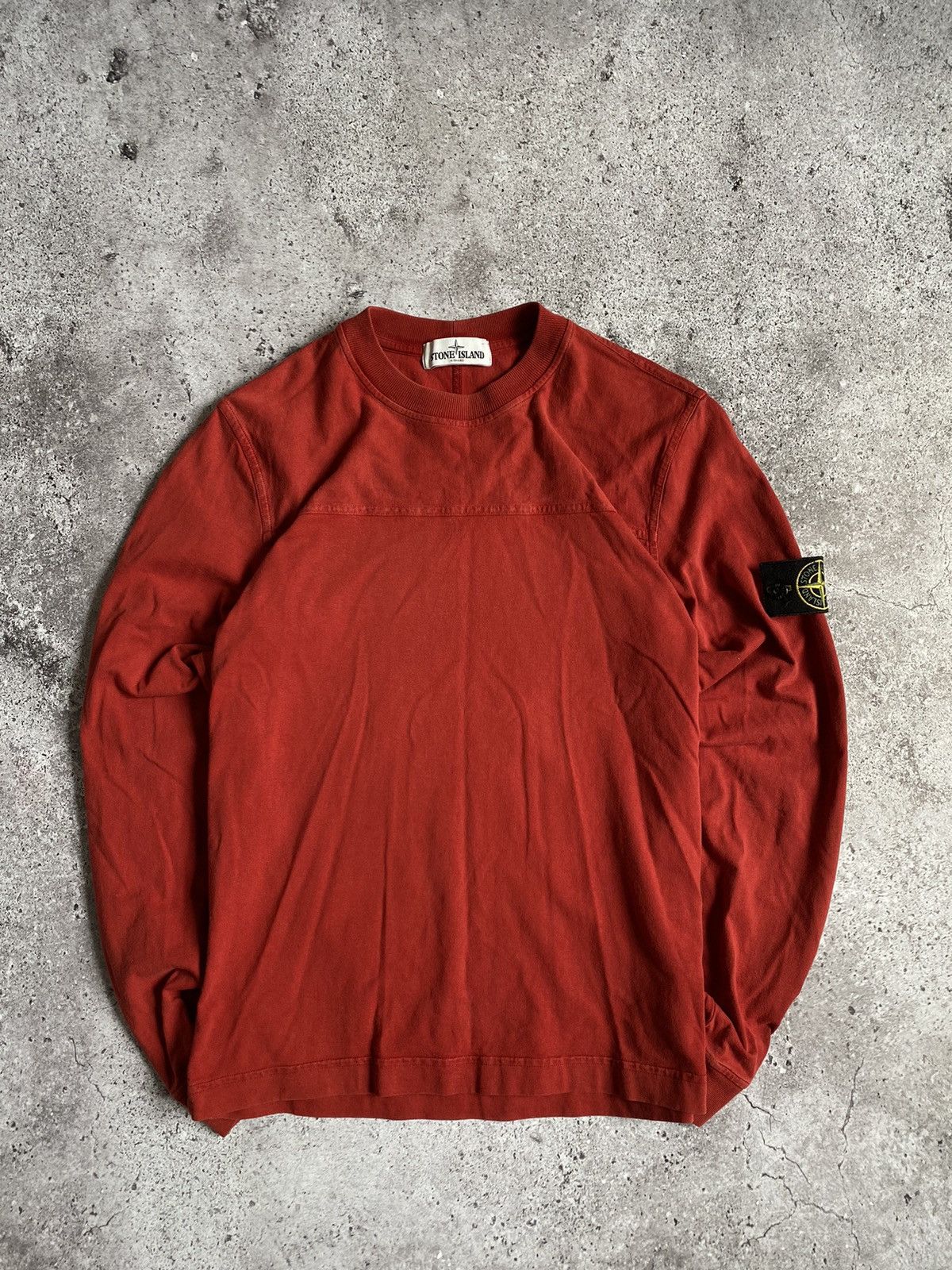 Stone Island Vintage Stone Island Light Faded Red LongSleeve Size M ...