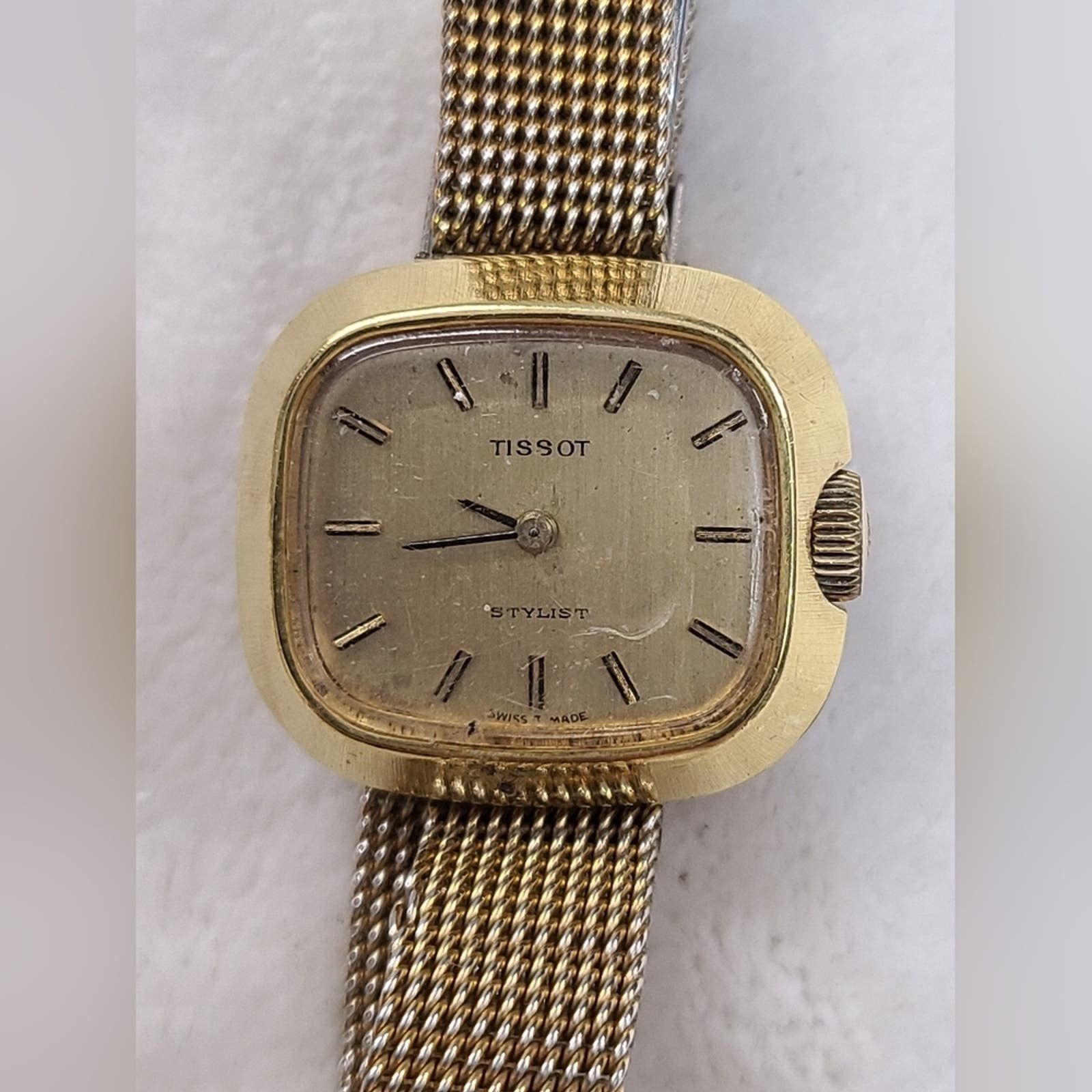 Tissot Vintage Tissot Stylist Women's Gold Tone Mesh Band Watch | Grailed