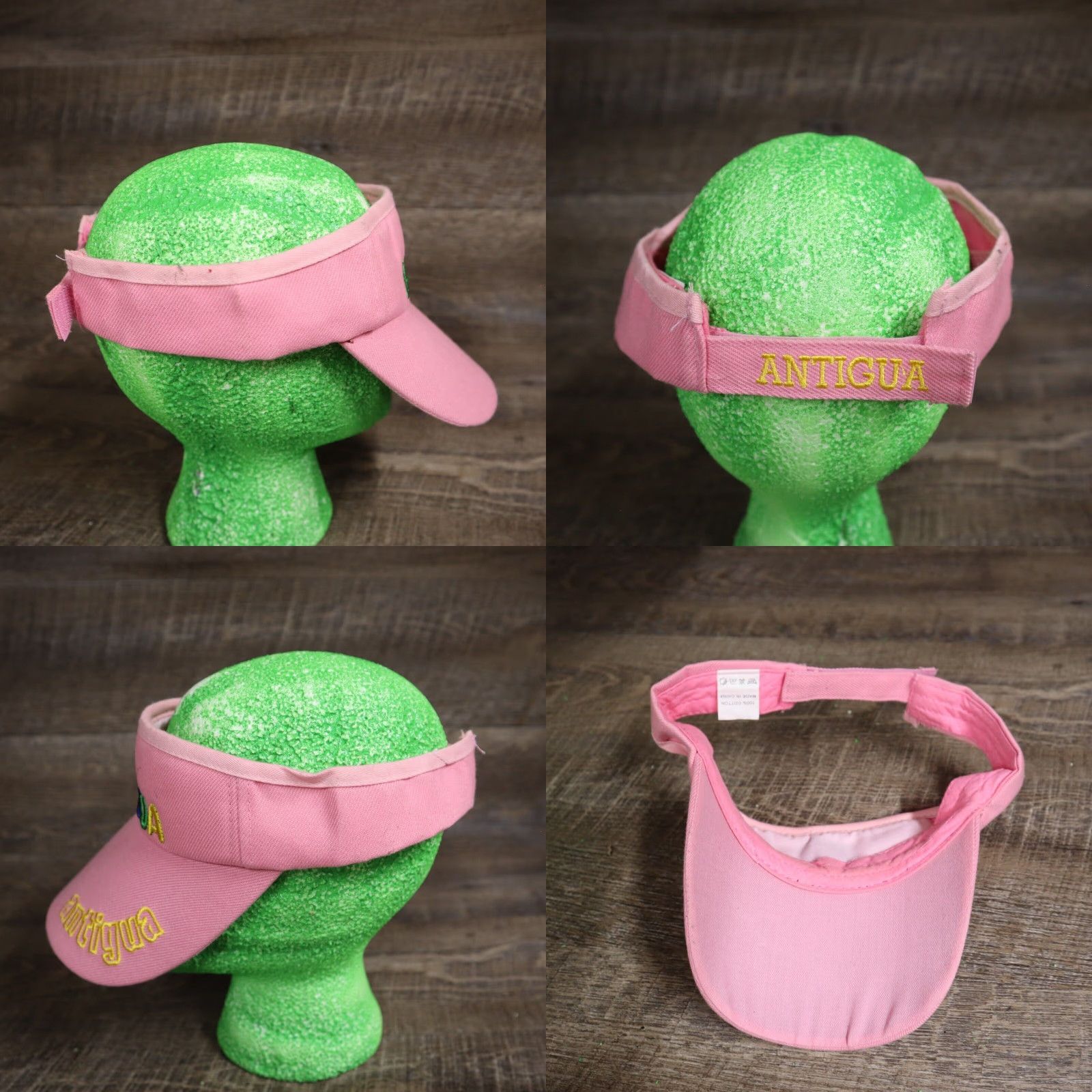 Vintage Pink Palm Tree Embellished Tropical Visor for Tennis and Sports ...