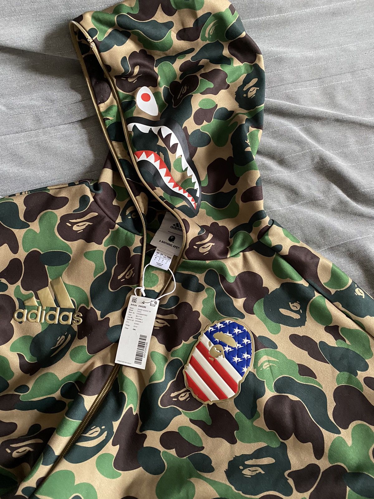 Adidas × Bape BAPE x Adidas SB Shark Hoodie | Grailed