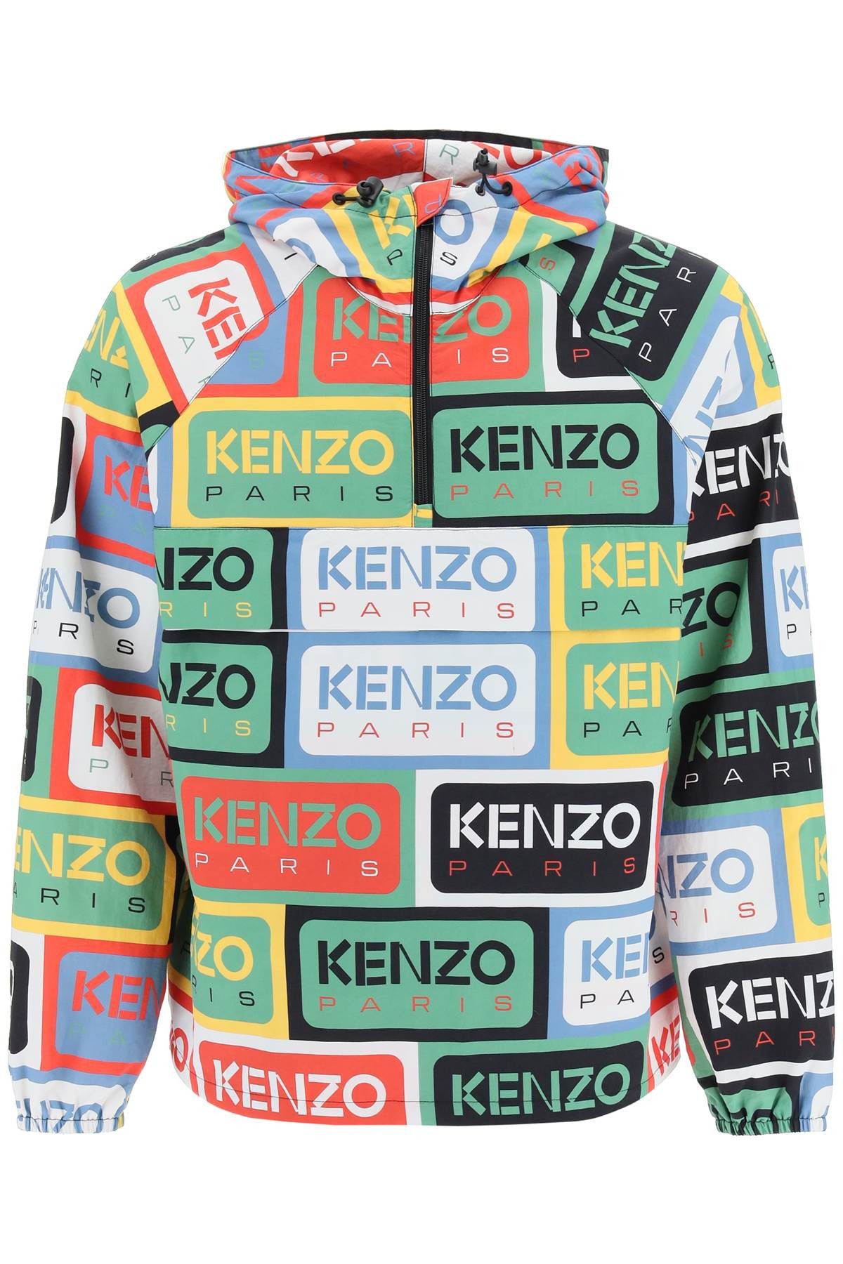 Kenzo Kenzo anorak featuring all-over multicolor 'kenzo labels' pattern ...