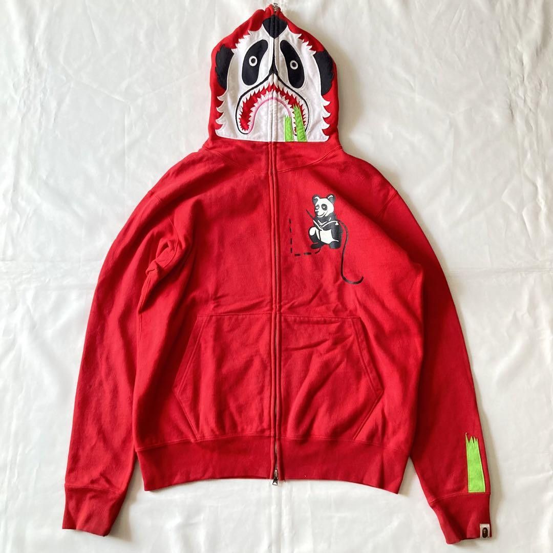 Bape Bape Panda Shark Full Zip Hoodie | Grailed