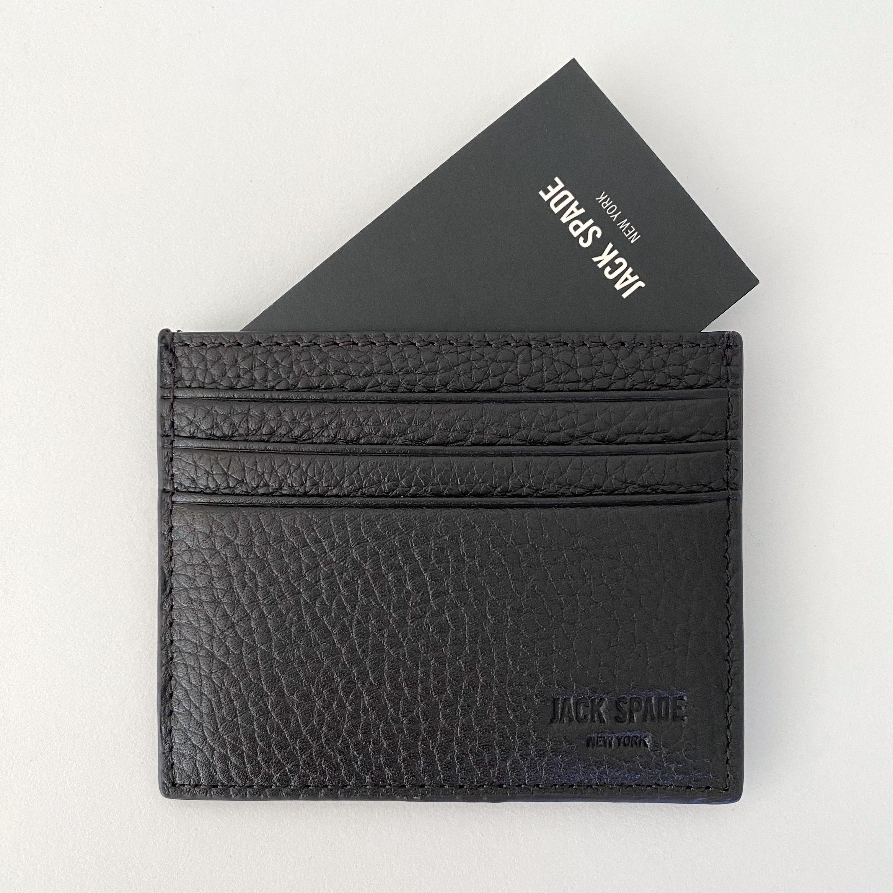 Jack Spade DARK BROWN PEBBLE LEATHER SLIM CARD WALLET | Grailed
