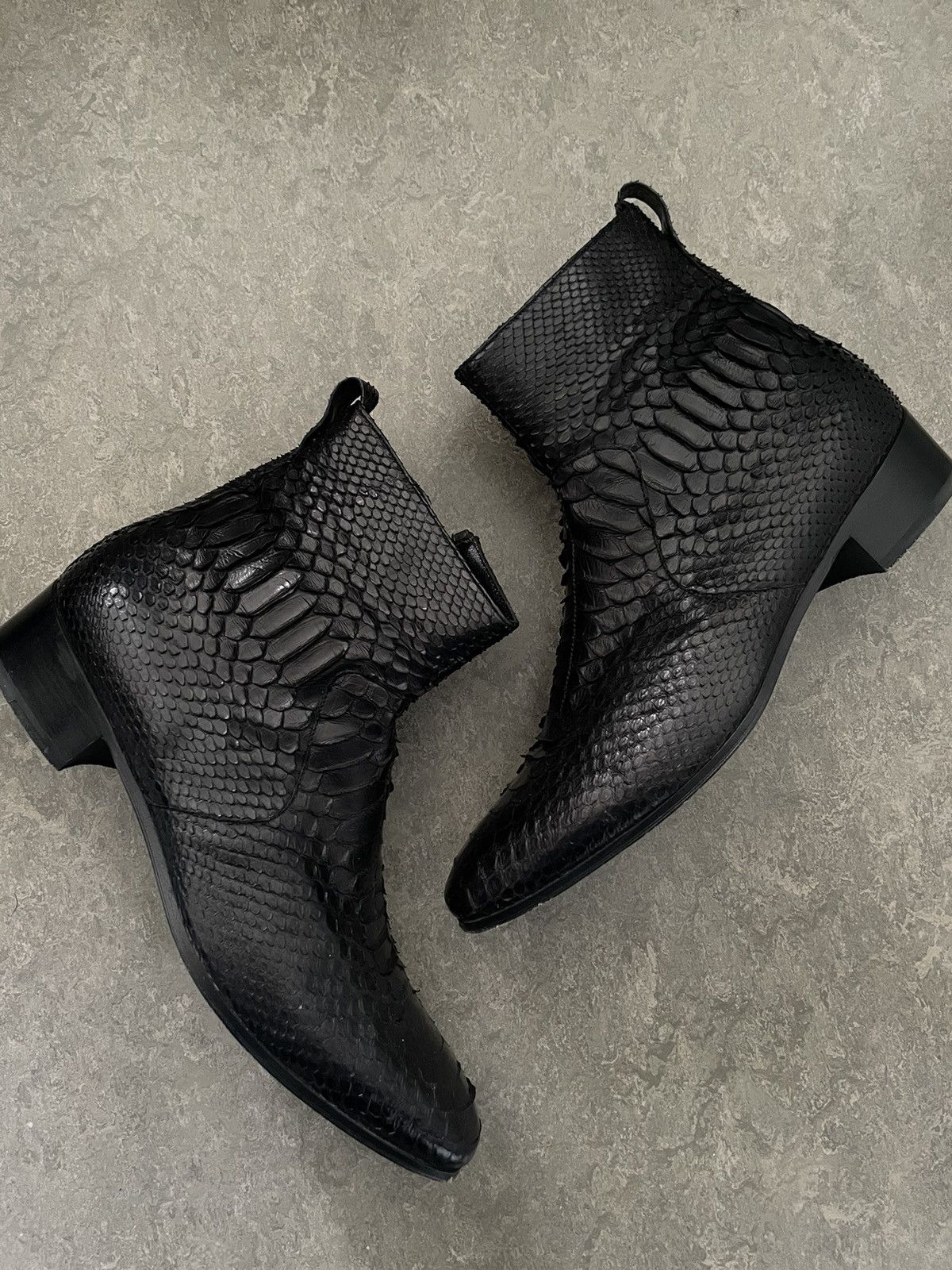 Haider Ackermann FW14 Haider Ackermann Black Python Boots Size 44 | Grailed