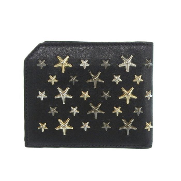 Jimmy Choo JIMMY CHOO Leather Star Studded Bifold Wallet Black Men's ...