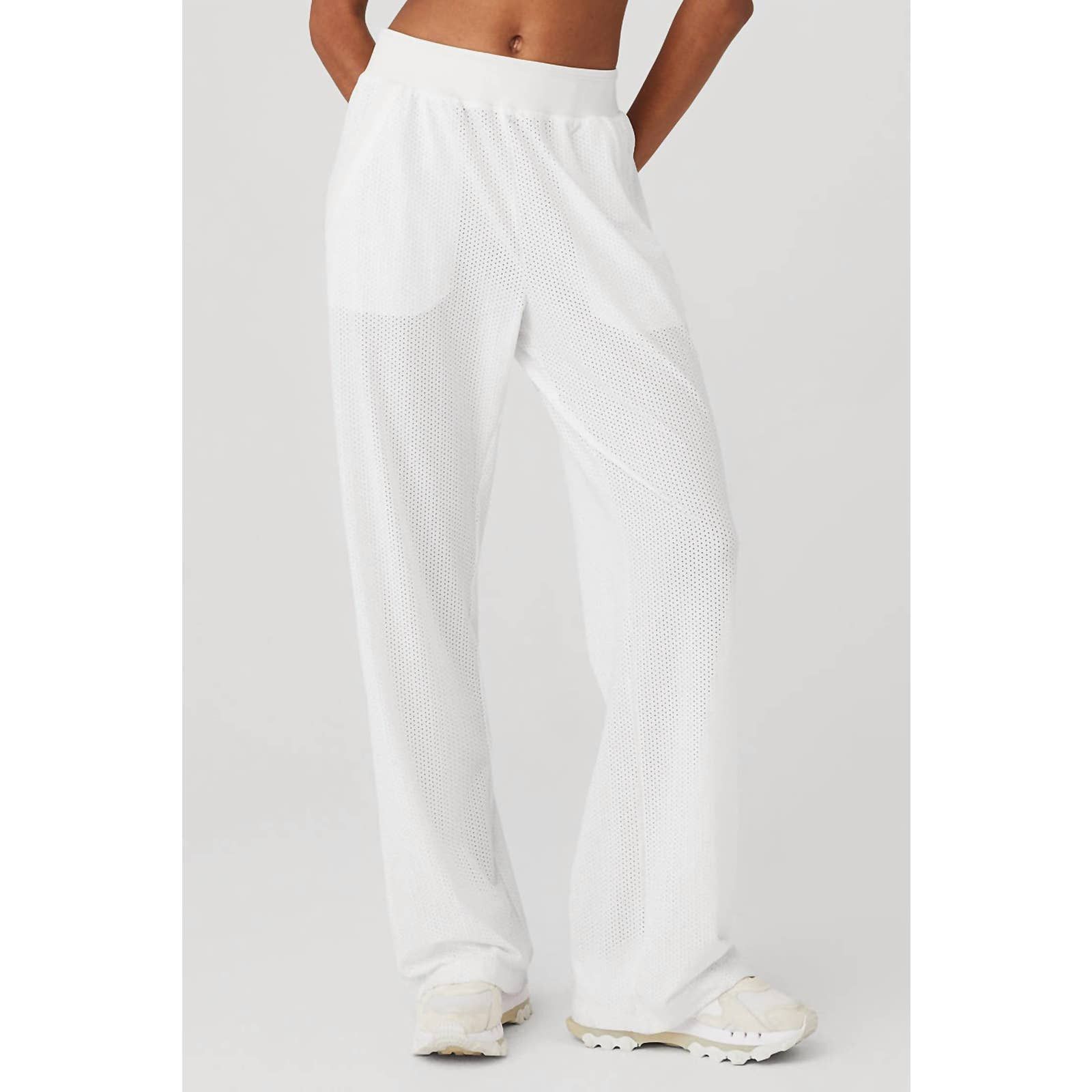 Alo Yoga Mesh All-Star Wide Leg Pant In White | Grailed