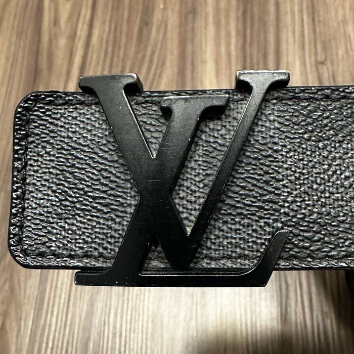 Louis Vuitton LOUIS VUITTON DAMIER GRAPHITE LV LOGO BELT | 90 | Grailed