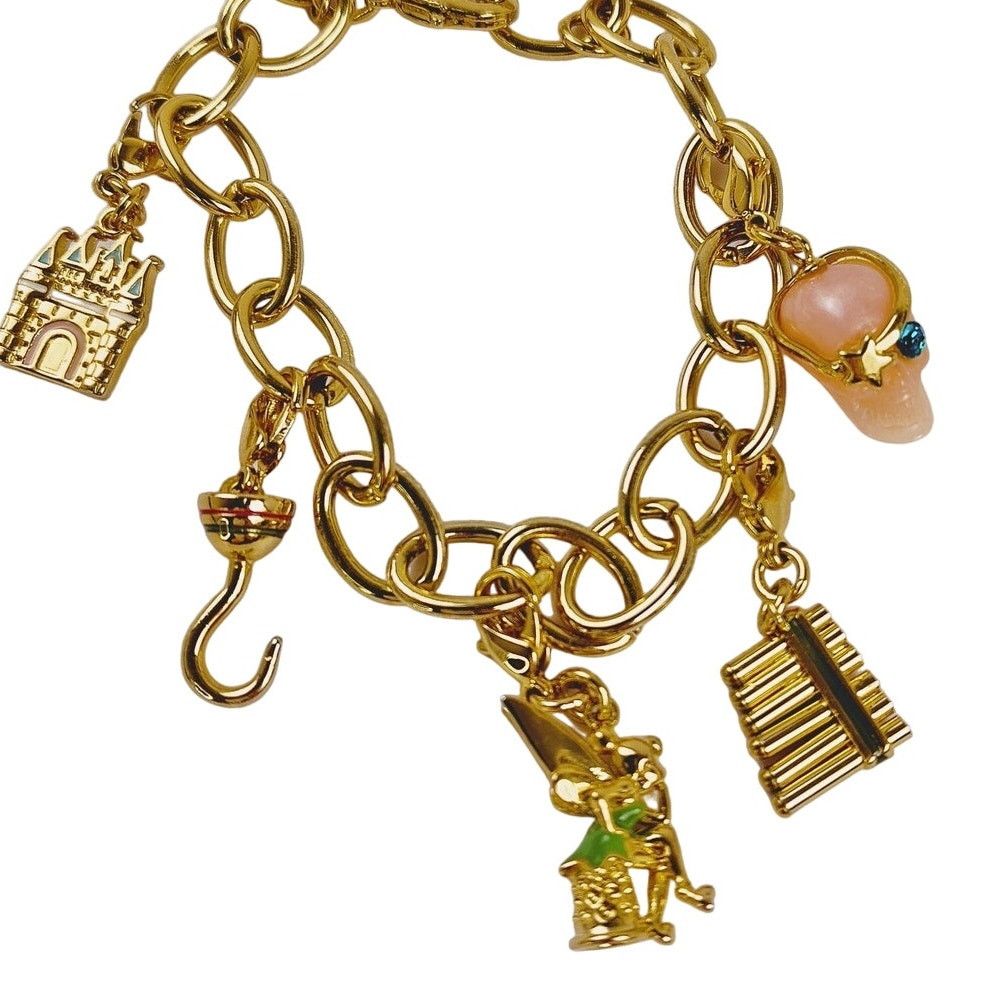 Disney Disney Peter Pan Gold Tone Bracelet Tinker Bell & Hook | Grailed