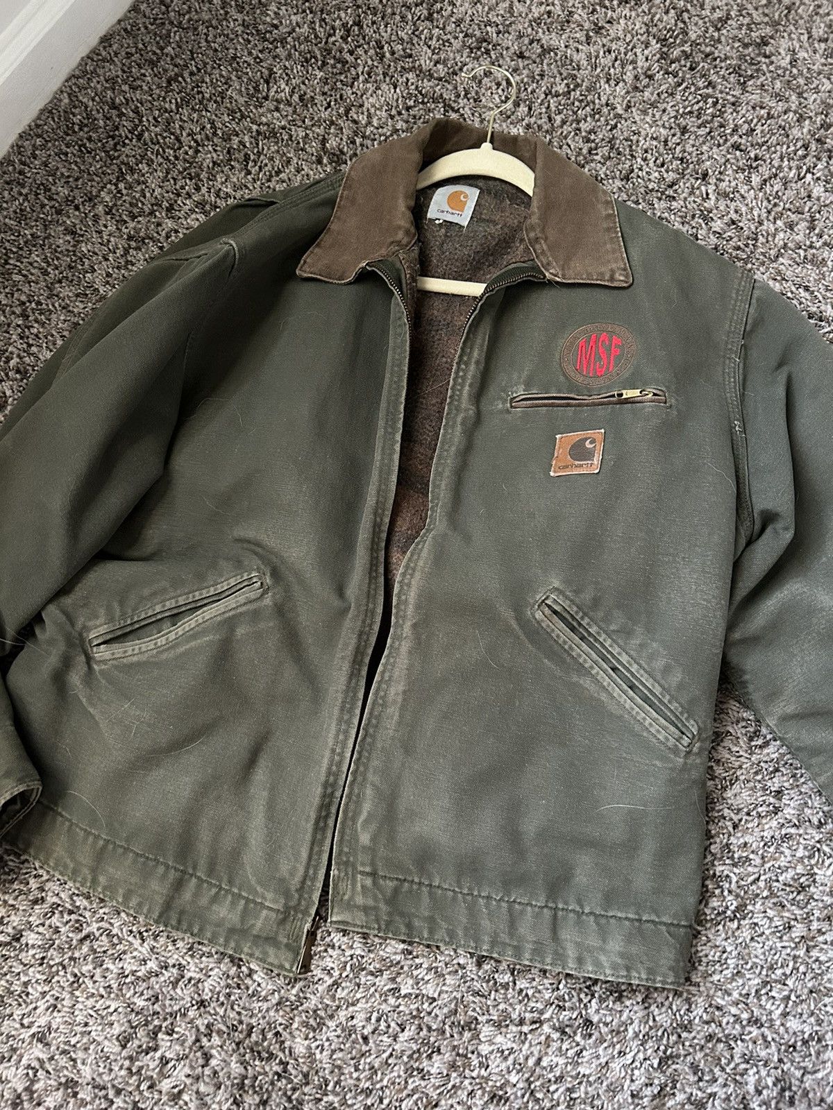 Carhartt × Vintage Carhartt Green Moss Detroit Jacket | Grailed