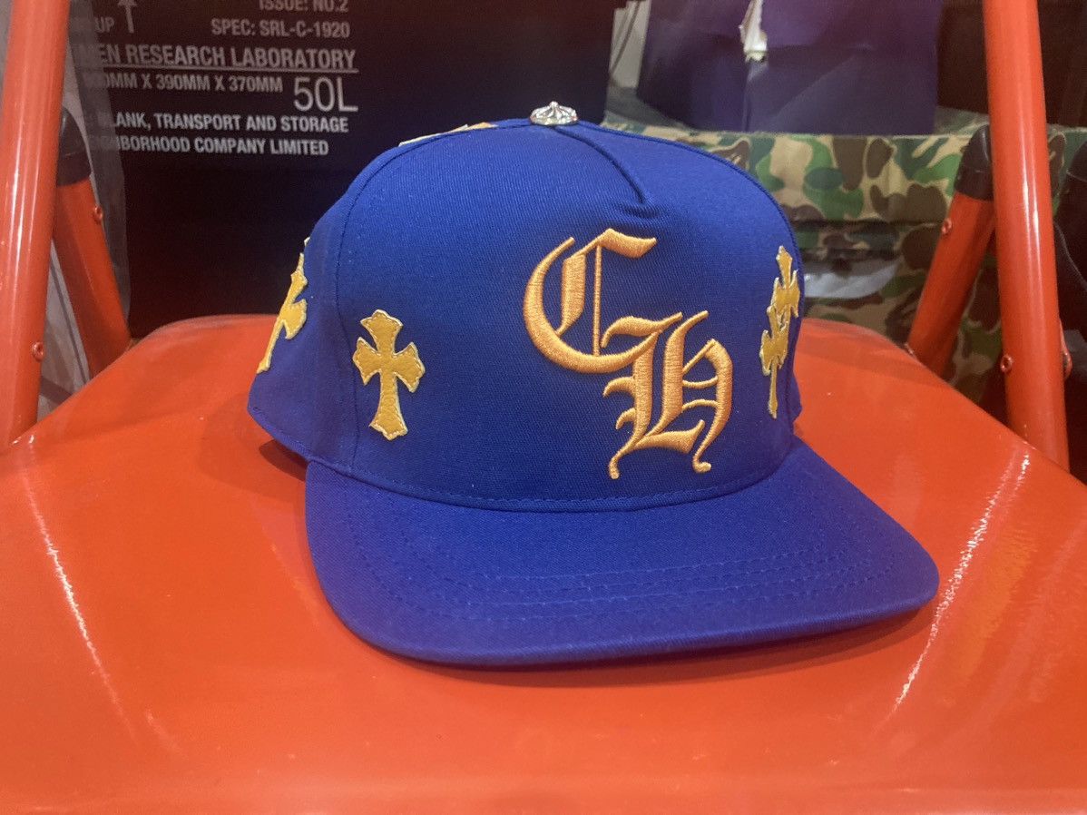 Chrome Hearts Chrome hearts cross patches blue ch baseball cap 5 panel ...