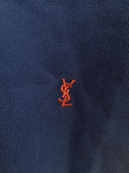 Vintage Cotton YSL Shirt Heavy Navy Blue Yves Saint Laurent Shirt | Grailed