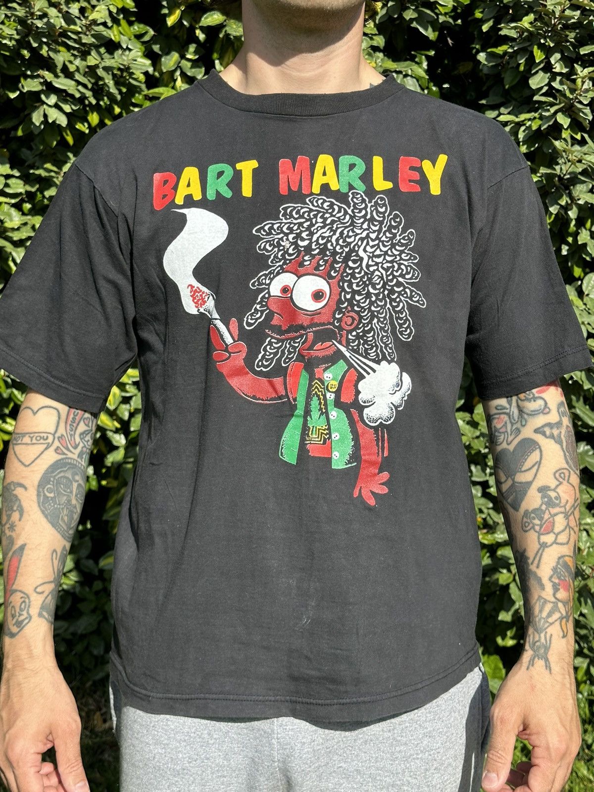 Streetwear × The Simpsons × Vintage 90s The Simpsons Bart Marley t ...