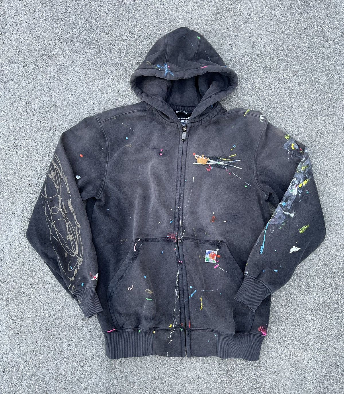 Vintage Custom Carhartt Hoodie Sun Fade Distressed Zip Up | Grailed