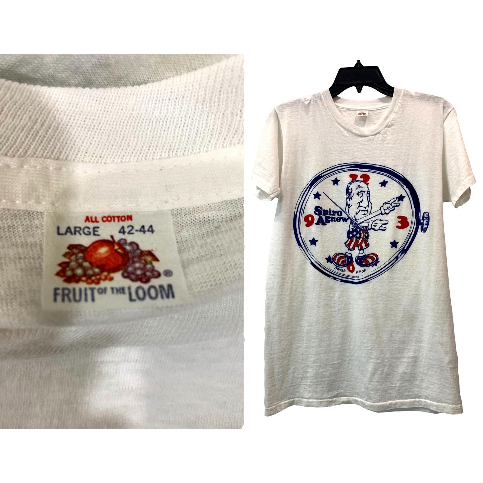 Vintage 70s Spiro Agnew Mickey Mouse Watch T-Shirt | Single Stitch ...