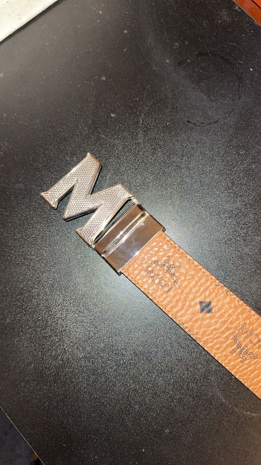 MCM MCM Cognac Reversible M Buckle Monogram Belt | Grailed