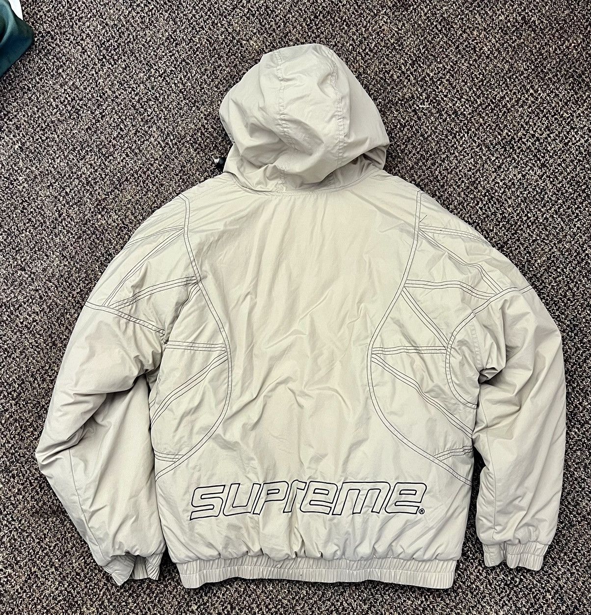 Supreme Supreme Zig Zag Stitch Puffy Jacket Tan | Grailed