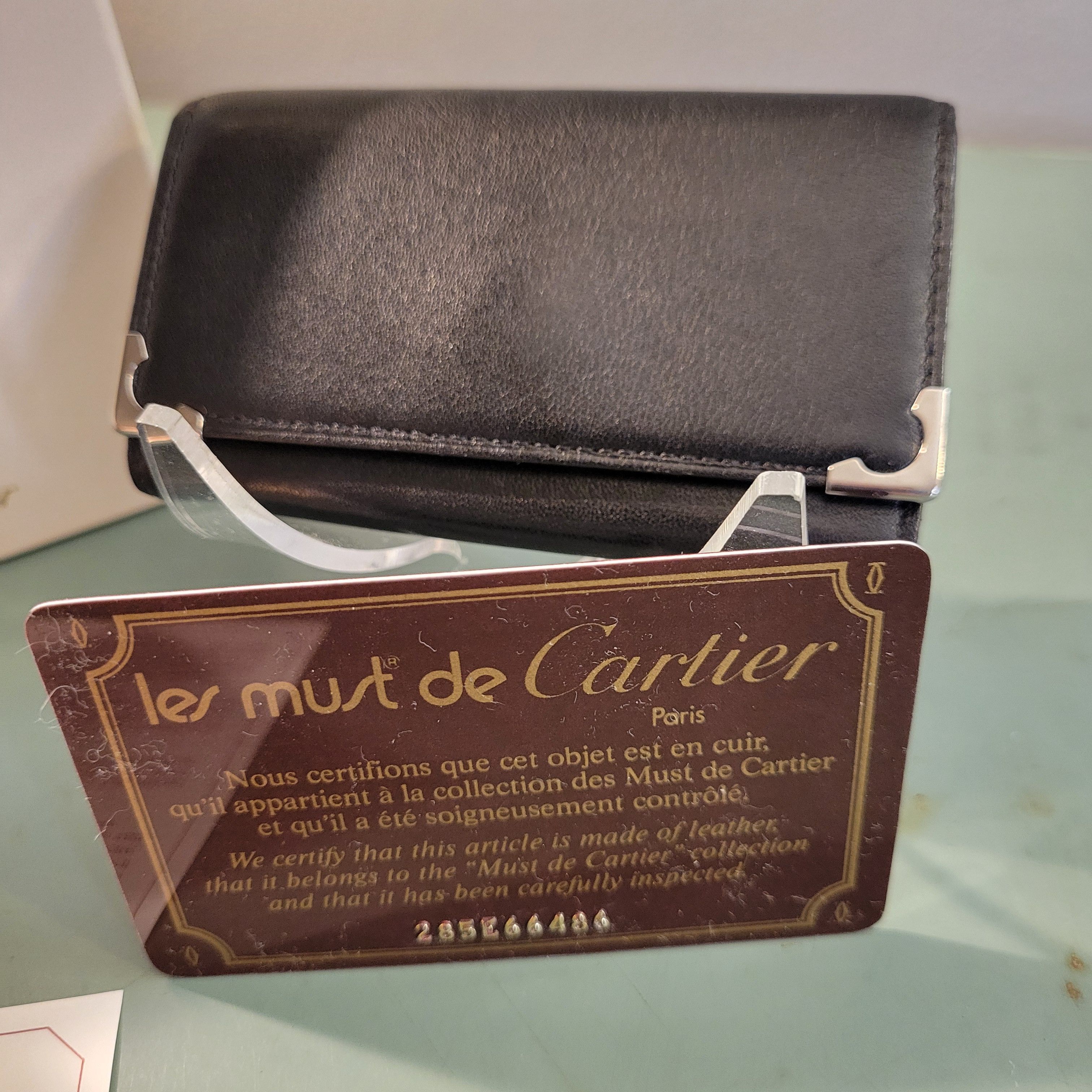 Cartier Cartier Key Case Key Holder Black Red W/ Box Full Inclusion ...