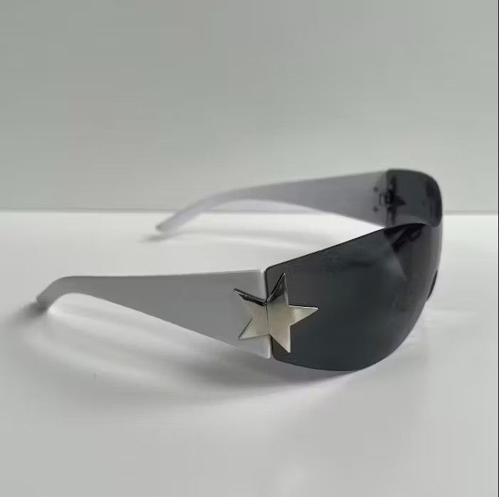 Designer Y2k 2000s Vintage Style White Frameless Star Sunglasses Grailed