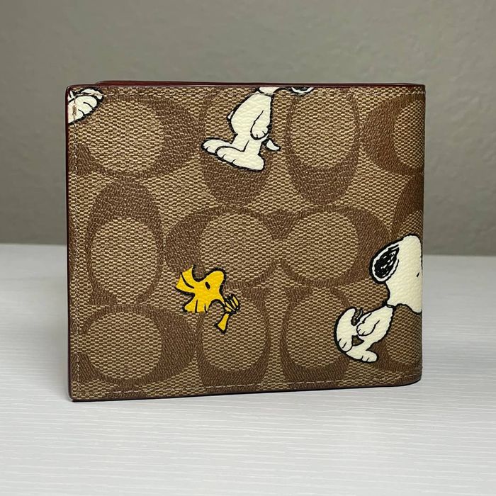 Coach Coach Peanuts Signature Canvas With Snoopy Woodstock Wallet | Grailed