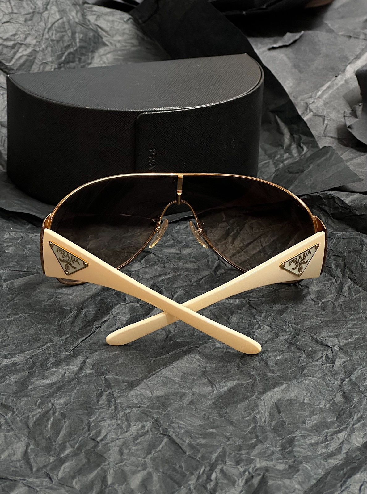 Prada PRADA SS2009 Logo Mask Sunglasses Vintage chrome hearts y2k | Grailed