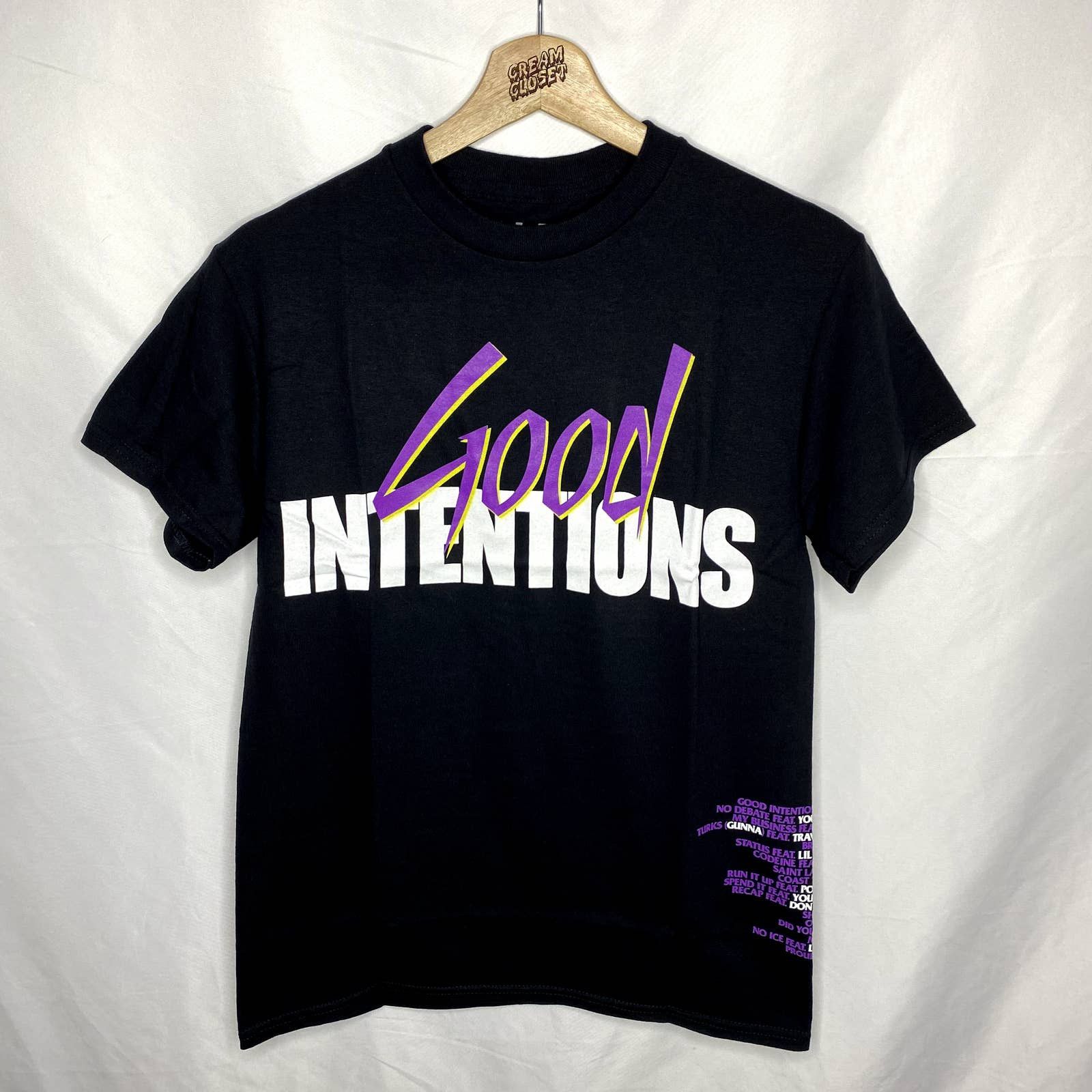 NAV × Vlone Good Intentions Doves Hip Hop Rap Tour Merch Tee in Black M ...