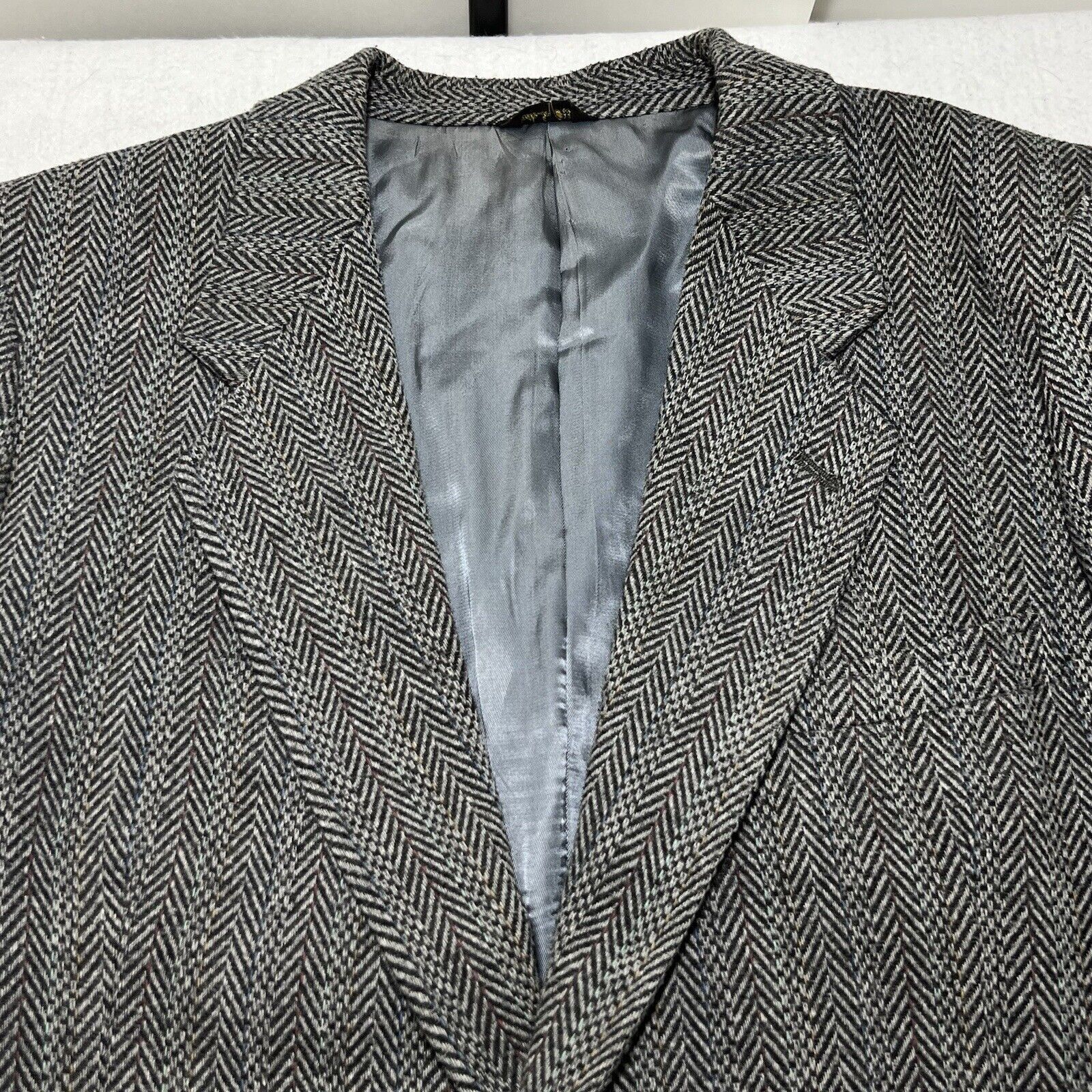 Sears Sears 44L Tweed Polyester/Wool Herringbone Sport Coat | Grailed