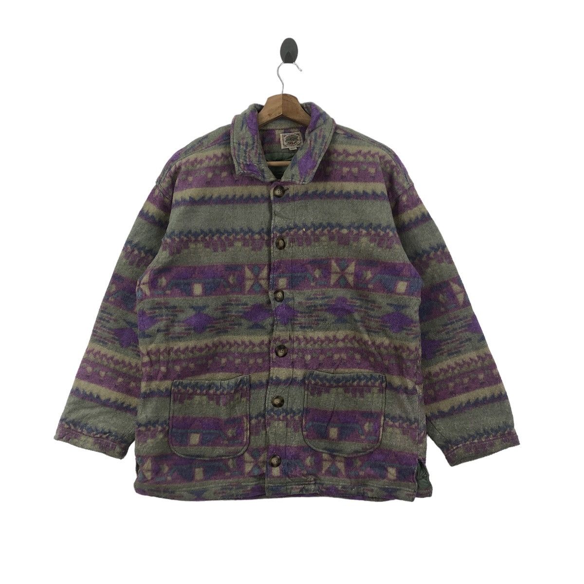 Vintage Vtg VIRGIN VOYAGE NAVAJO Aztec Sherpa Purple Fleece Jacket ...