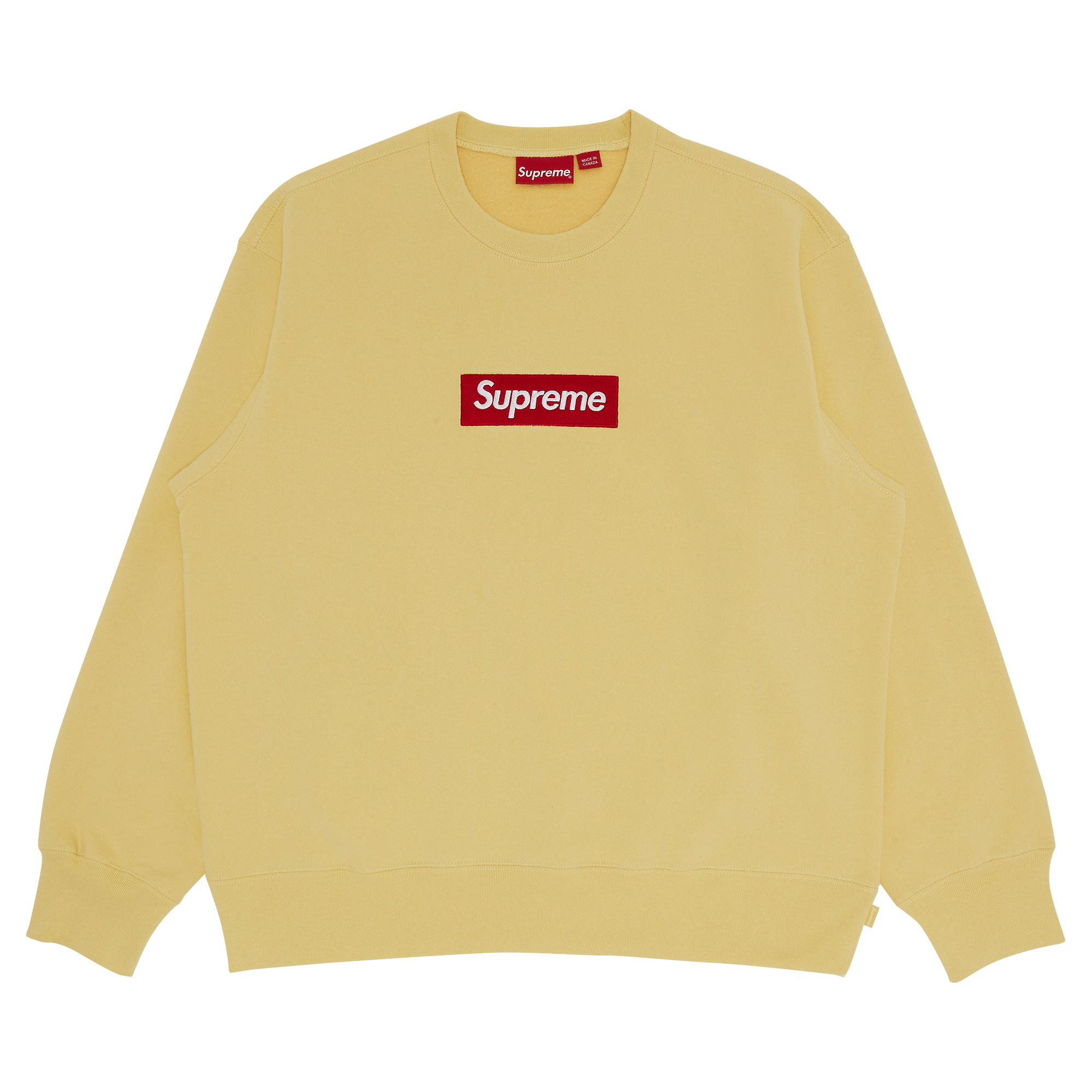 Supreme Supreme Box Logo Crewneck Pale Yellow | Grailed