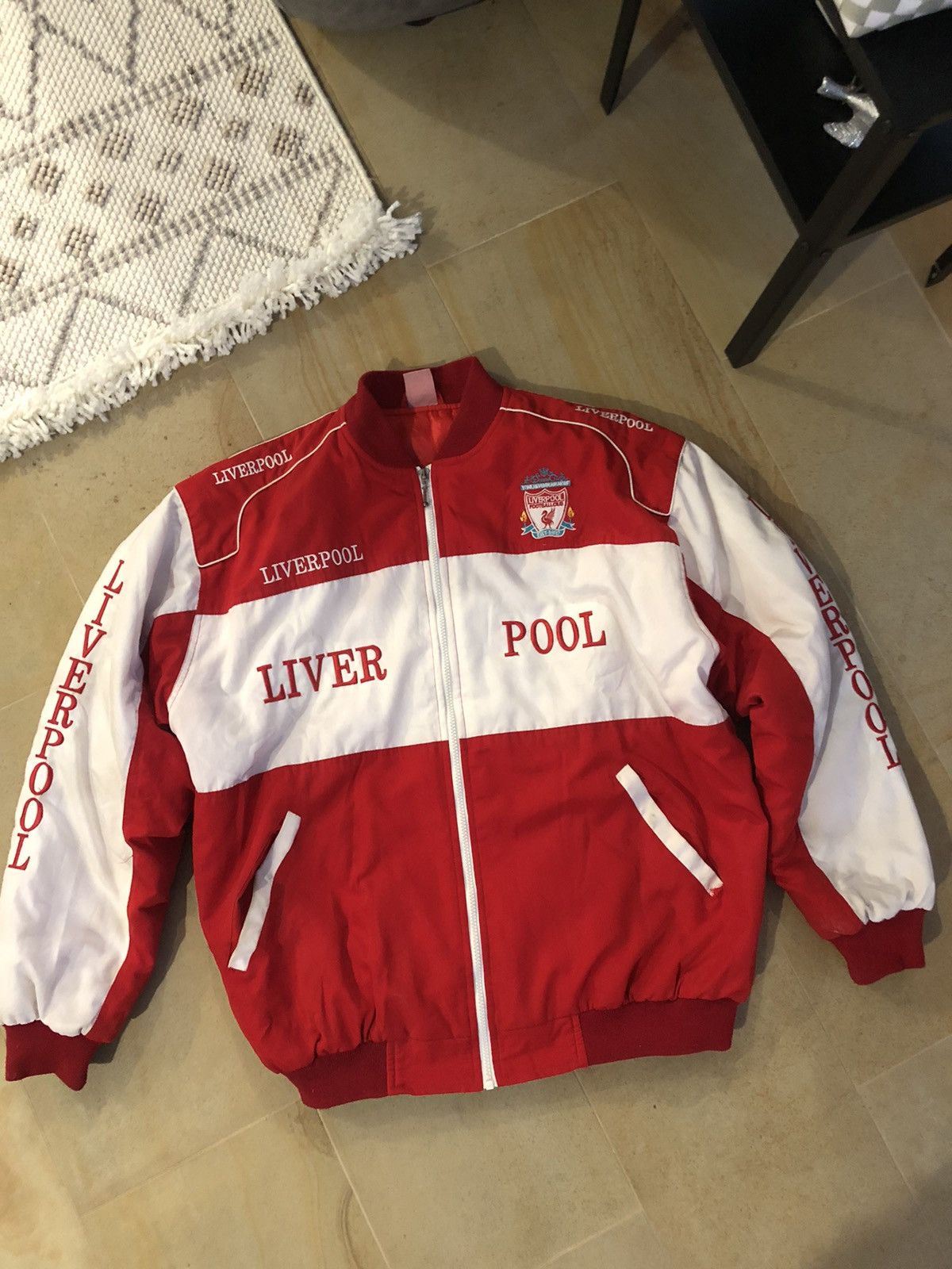 Liverpool × Soccer Jersey × Vintage VINTAGE LIVERPOOL FC BOMBER JACKET ...