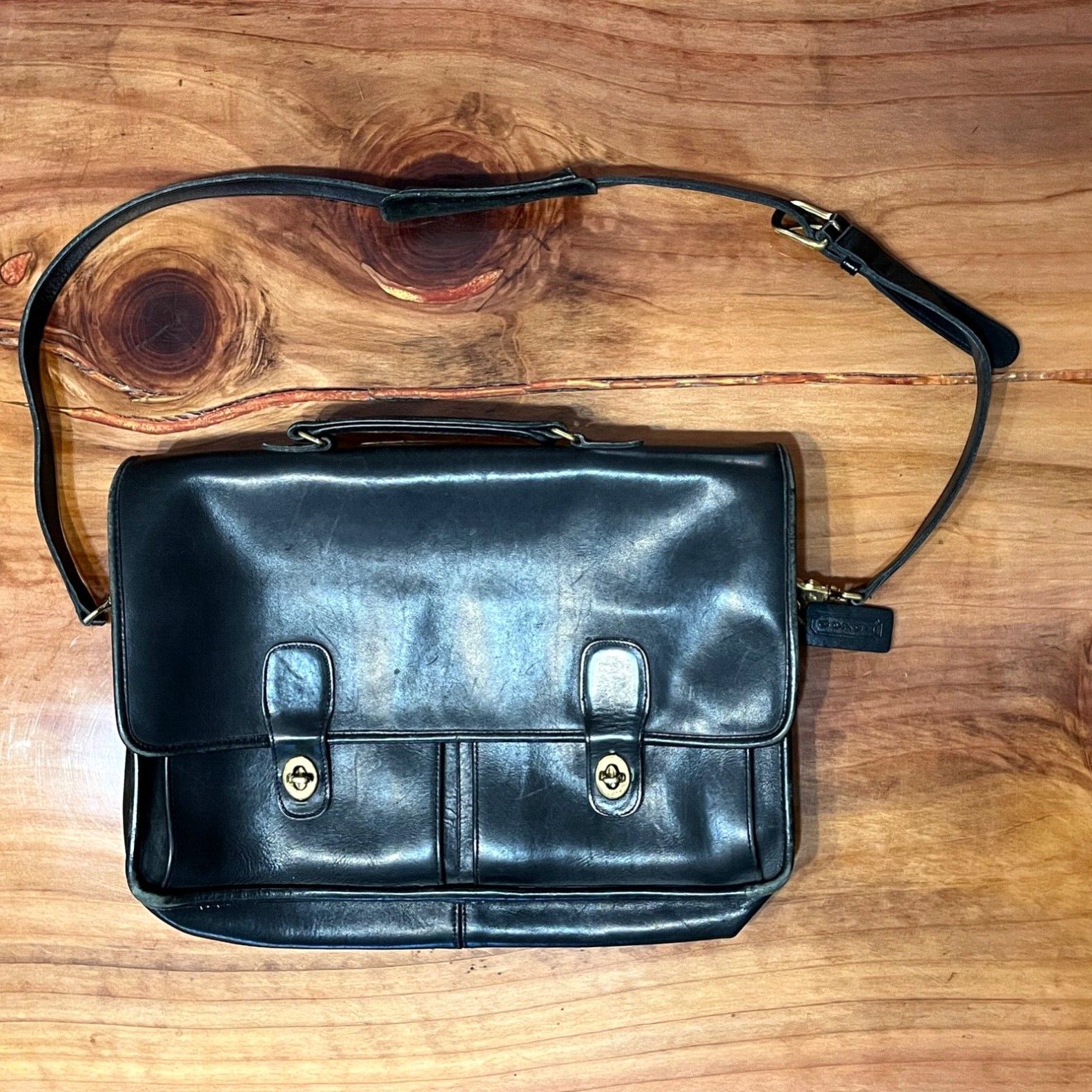 Coach Coach Men’s Leather Briefcase Messenger Bag Black Leather 0417 ...